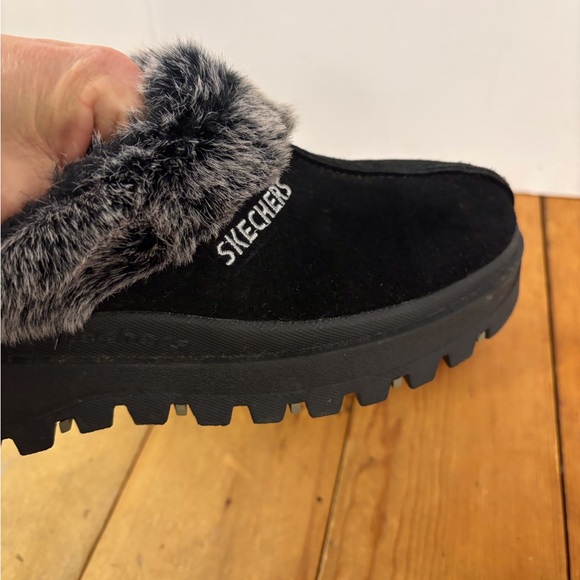 Skechers | Shoes | Skechers Womens Clog Slippers Sz 8 Faux Fur Suede ...